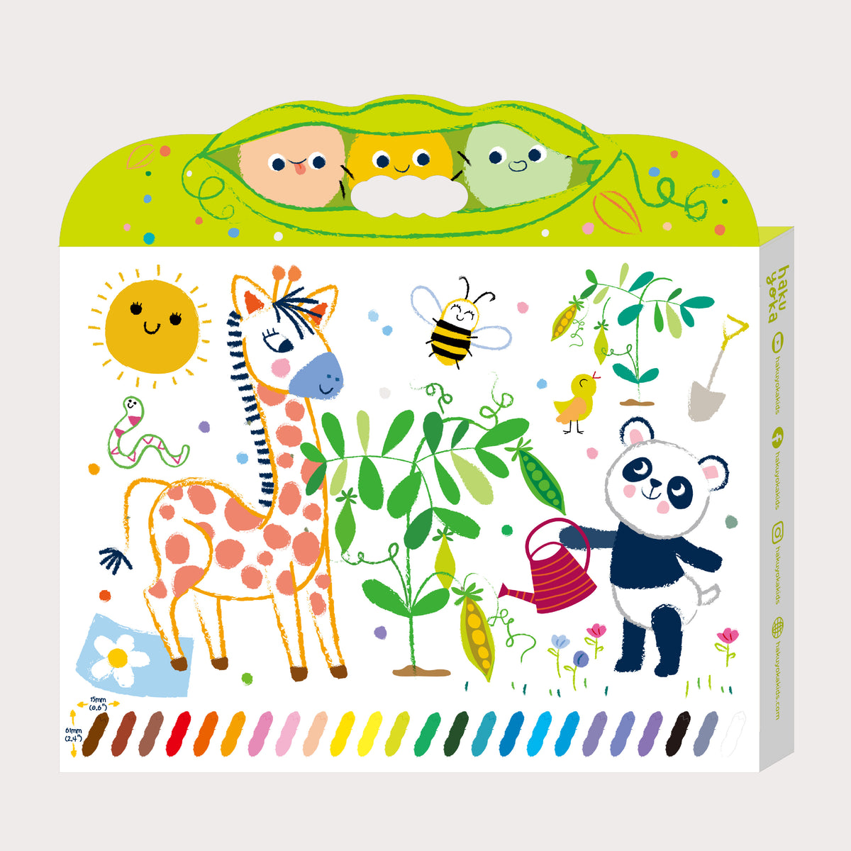 Haku Yoka Pea Pod Crayons - 24 Colours (New!)| Dreampiece Educational Store