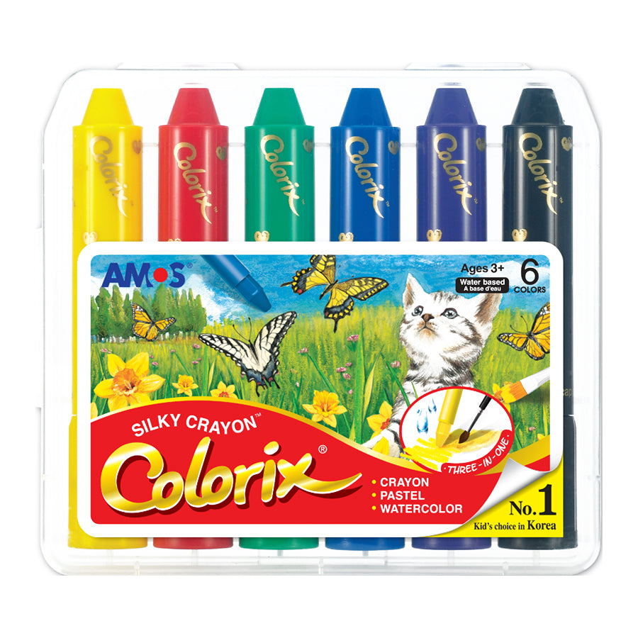Amos Colorix Silky Crayon (Large Lead) 6 pack for Toddler| Dreampiece ...